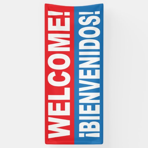 Welcome Bienvenidos English Spanish Banner | Zazzle