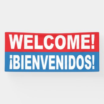 Welcome Bienvenidos English Spanish Banner | Zazzle
