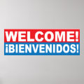 Welcome Bienvenidos English Spanish Banner Poster | Zazzle