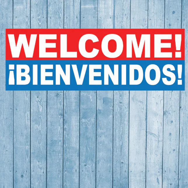 Welcome Bienvenidos English Spanish Banner Poster | Zazzle