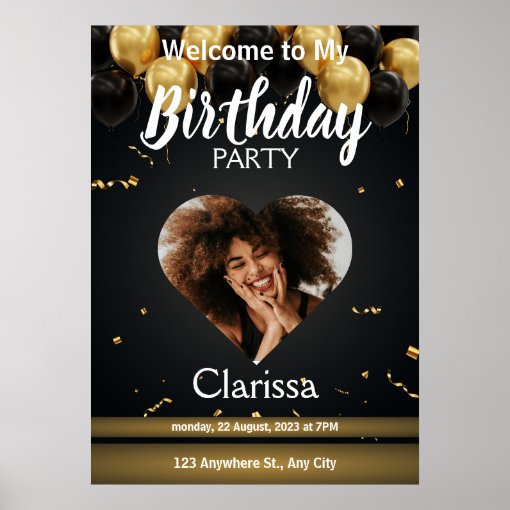 Welcome Birthday Invitation Editable Poster | Zazzle