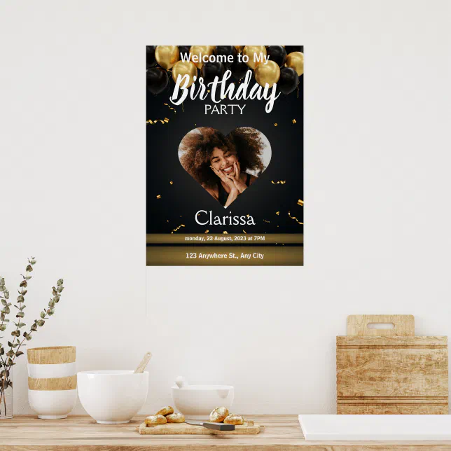 Welcome Birthday Invitation Editable Poster | Zazzle