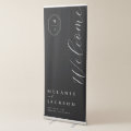 Welcome Black & White Personalized Monogram Crest Retractable Banner ...