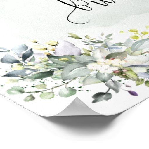 Welcome bridal shower Eucalyptus succulent green Poster | Zazzle