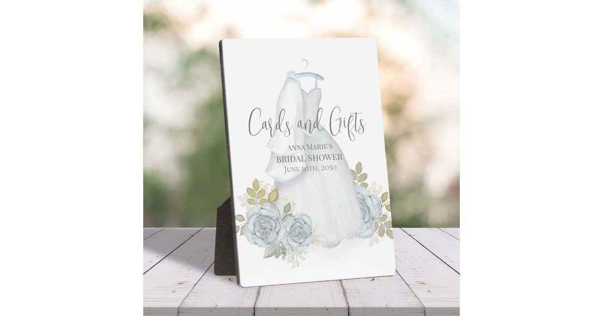 Welcome Bridal Shower Stylish Watercolor Dress Plaque | Zazzle