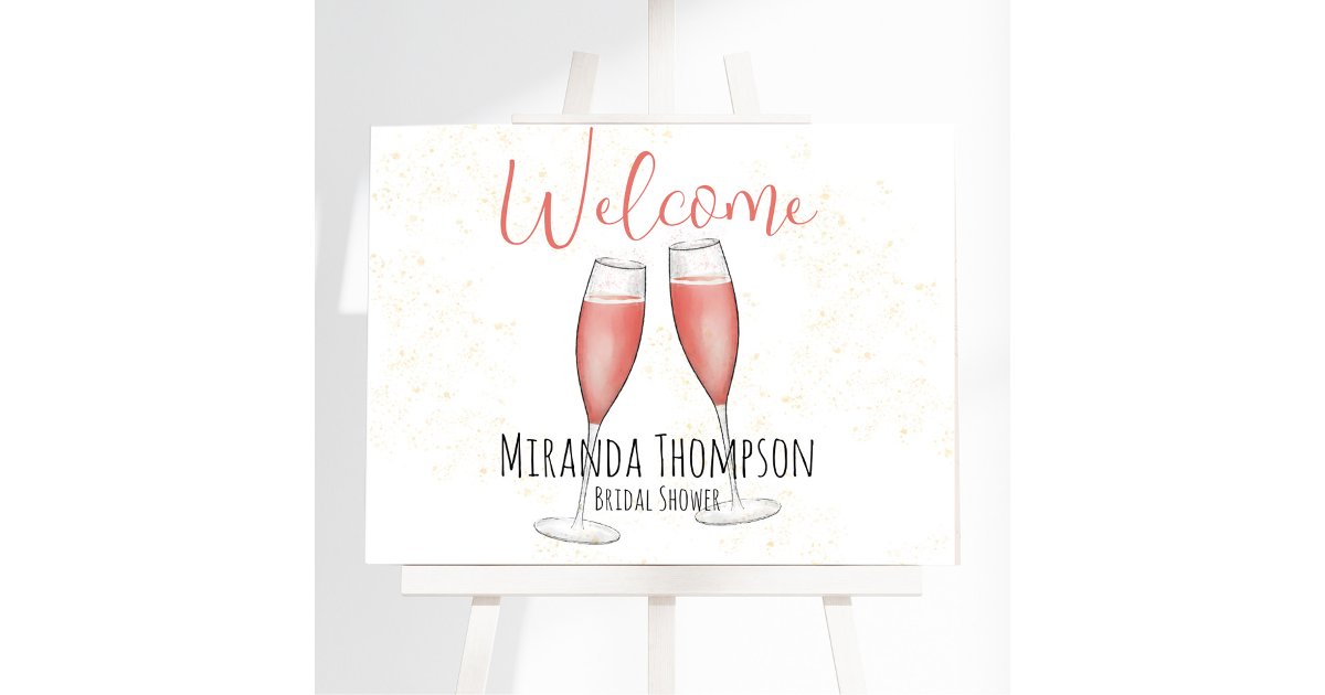 Welcome Brunch and Bubbly Bridal Shower Champagne Poster | Zazzle