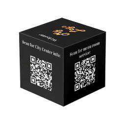 Welcome business logo QR code info table Cube | Zazzle