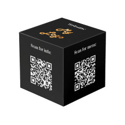 Welcome business logo QR code info table Cube | Zazzle