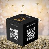 Welcome business logo QR code info table Cube | Zazzle