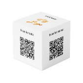 Welcome business logo QR codes info white table Cube | Zazzle