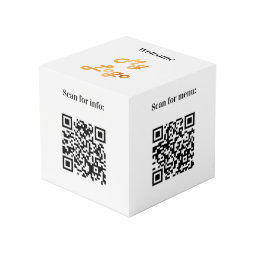 Welcome business logo QR codes info white table Cube | Zazzle