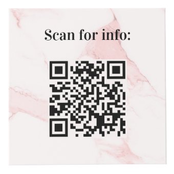 Welcome business logo QR codes marble info table Cube | Zazzle