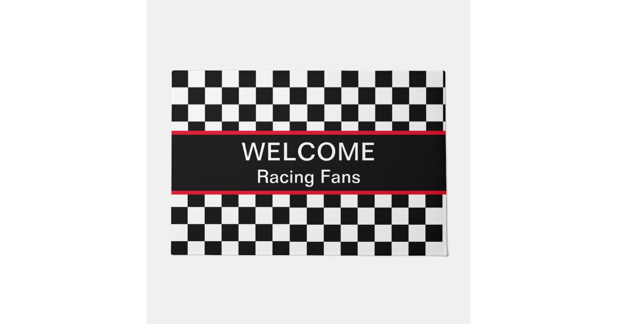 Welcome Car Racing Fans Doormat | Zazzle