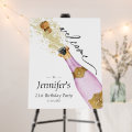 Welcome Champagne Birthday Party Sign | Zazzle