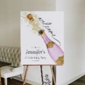 Welcome Champagne Birthday Party Sign | Zazzle
