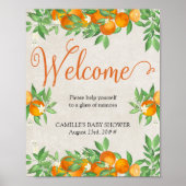 Welcome Citrus Orange Mimosa Table Sign | Zazzle