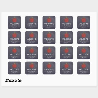 Welcome Class Chalkboard Back to School Teacher Square Sticker | Zazzle