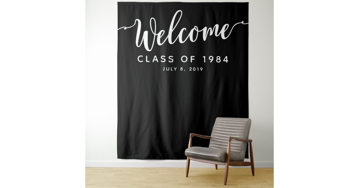 Welcome class reunion Photo Booth backdrop banner | Zazzle