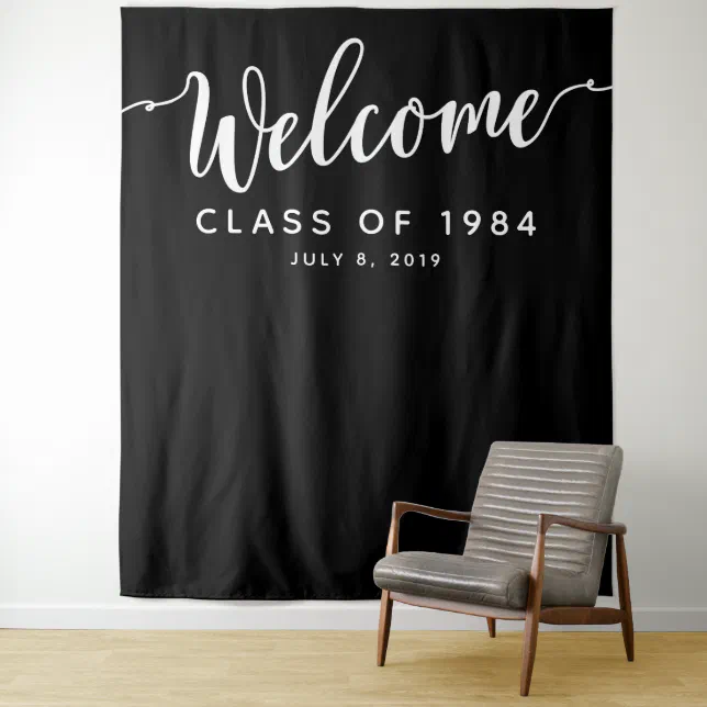 Welcome class reunion Photo Booth backdrop banner | Zazzle