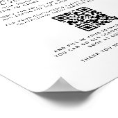 Welcome contactless QR code guest register palm Poster | Zazzle