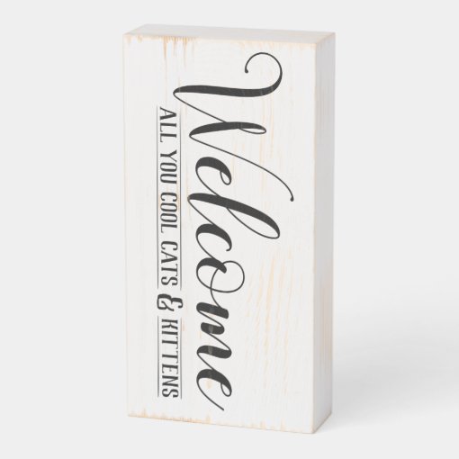 Welcome Cool Cats & Kittens Wood Sign | Zazzle