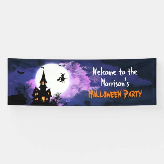 Welcome Creepy Haunted House Halloween Party Banner | Zazzle.com