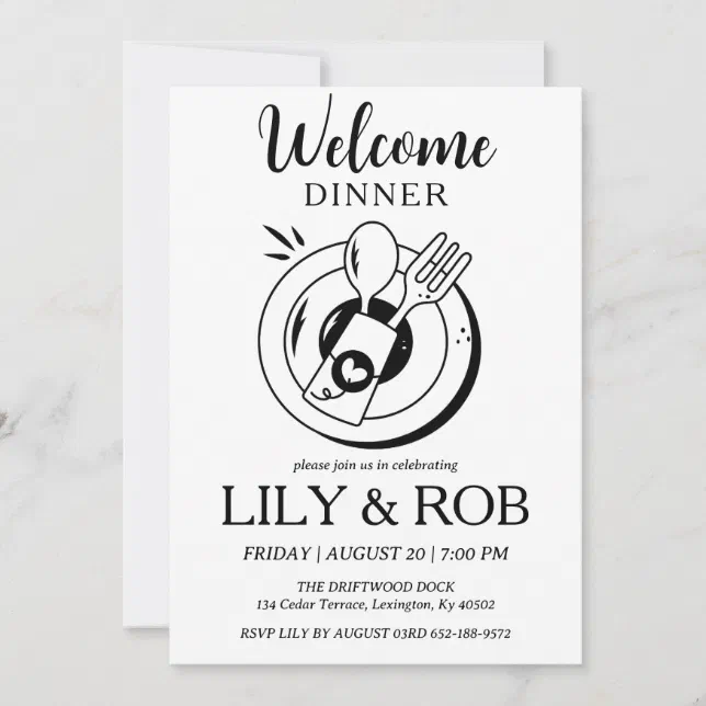 welcome dinner invitation | Zazzle
