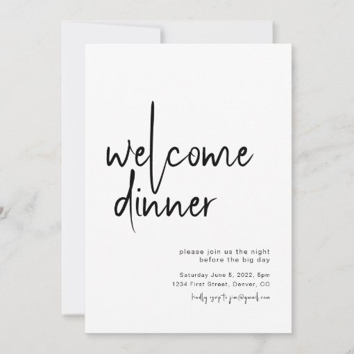 Welcome Dinner Rehearsal Dinner Invitation | Zazzle