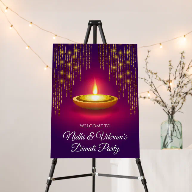 Welcome Diwali signs & Indian Diwali Party signs | Zazzle