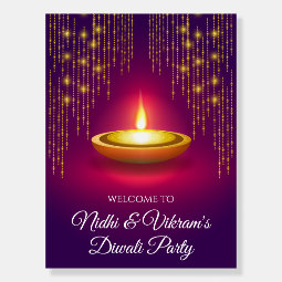 Welcome Diwali signs & Indian Diwali Party signs | Zazzle