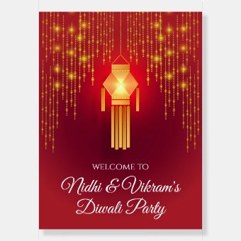 Welcome Diwali signs & Welcome Diwali Party signs | Zazzle