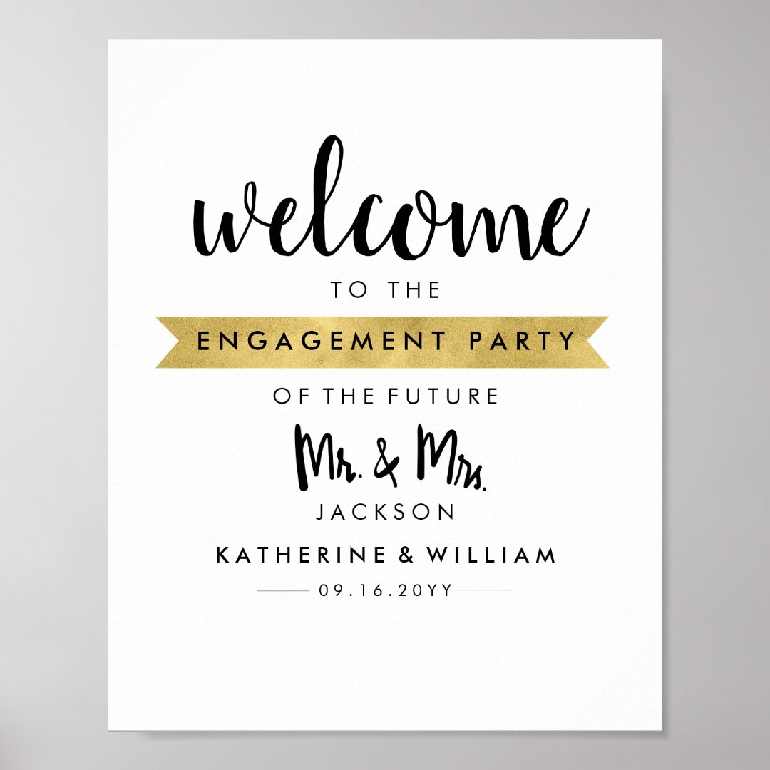 Welcome Engagement Poster Sign Future Mr and Mrs | Zazzle