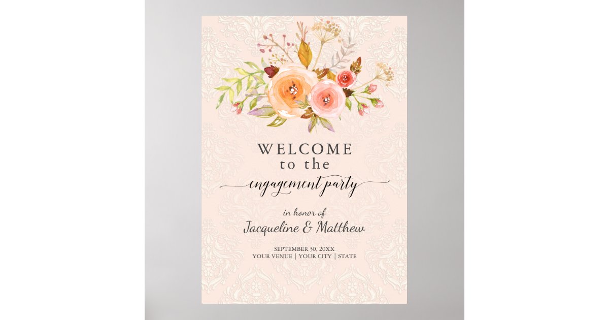 Welcome Engagement Welcome Sign Template | Zazzle