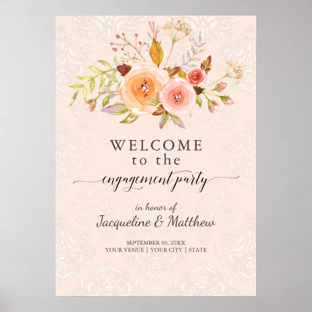 Welcome Engagement Welcome Sign Template | Zazzle