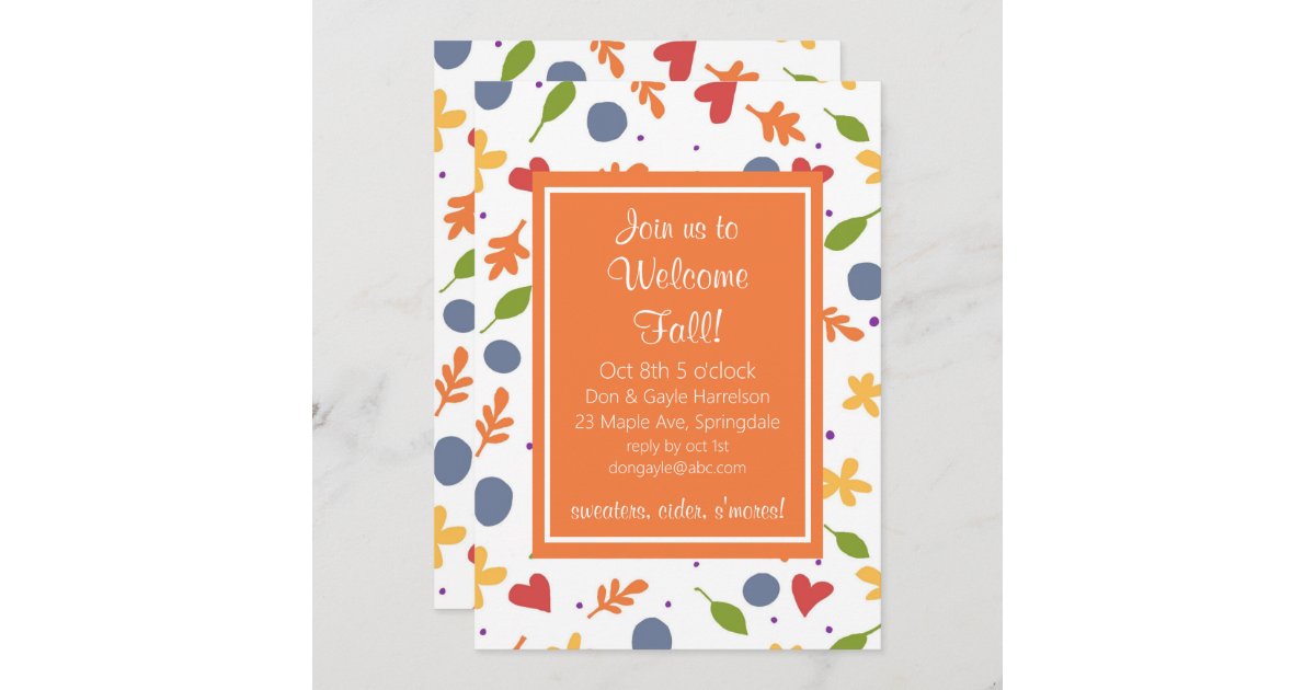 Welcome Fall Party Invitation | Zazzle