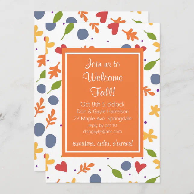 Welcome Fall Party Invitation | Zazzle