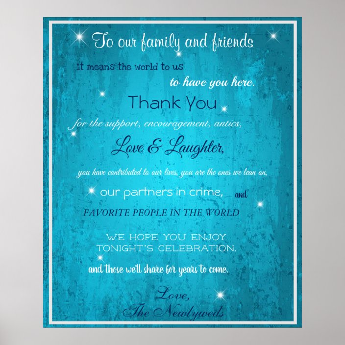 Welcome Family & Friends Blue Watercolor Poster | Zazzle.com