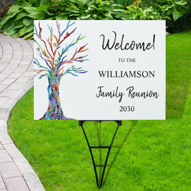Welcome Family Tree Family Reunion Yard Sign | Zazzle