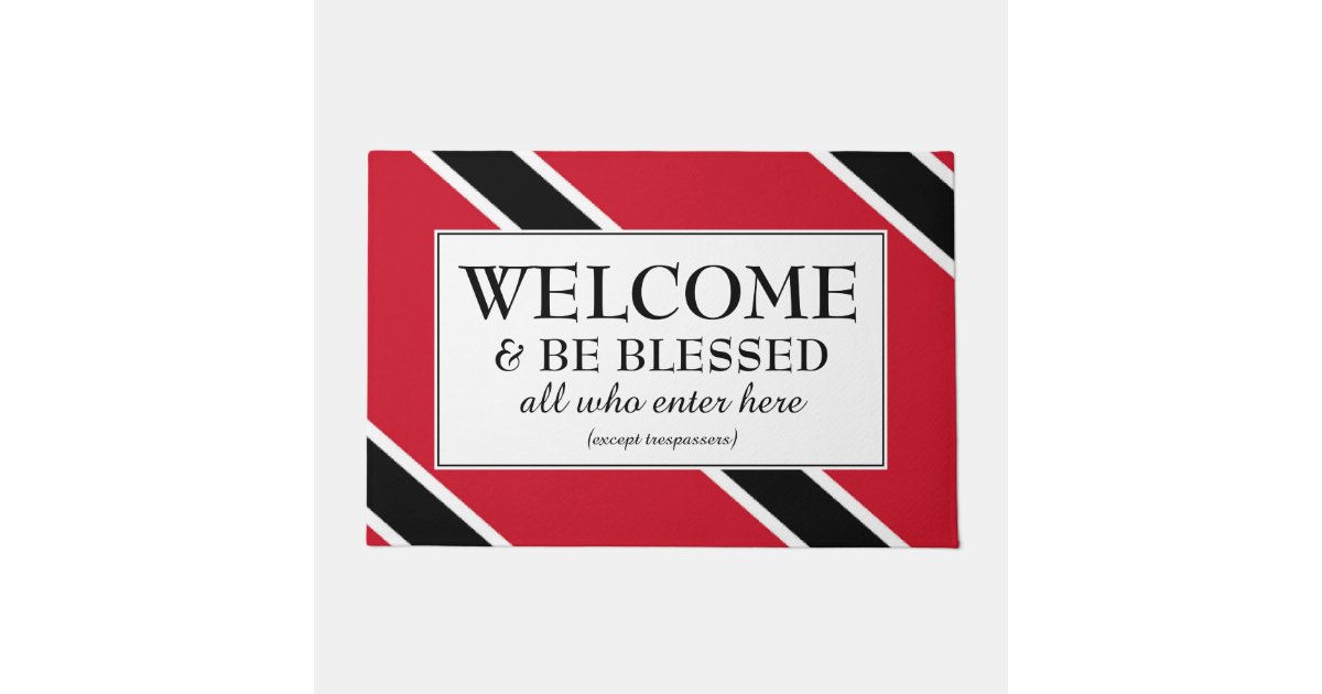 WELCOME Flag of TRINIDAD Doormat | Zazzle