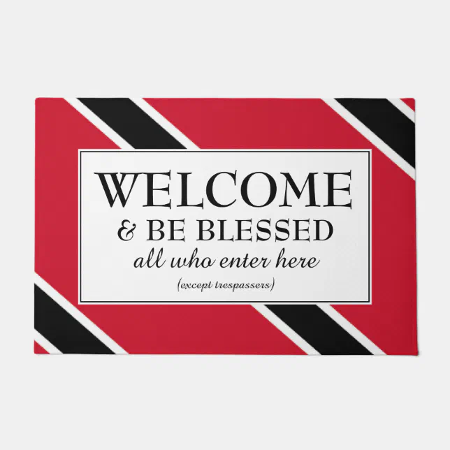 WELCOME Flag of TRINIDAD Doormat | Zazzle