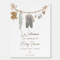 Welcome gender neutral clothing boho baby shower foam board | Zazzle