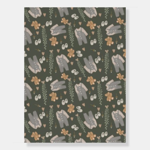 Welcome gender neutral clothing boho baby shower foam board | Zazzle