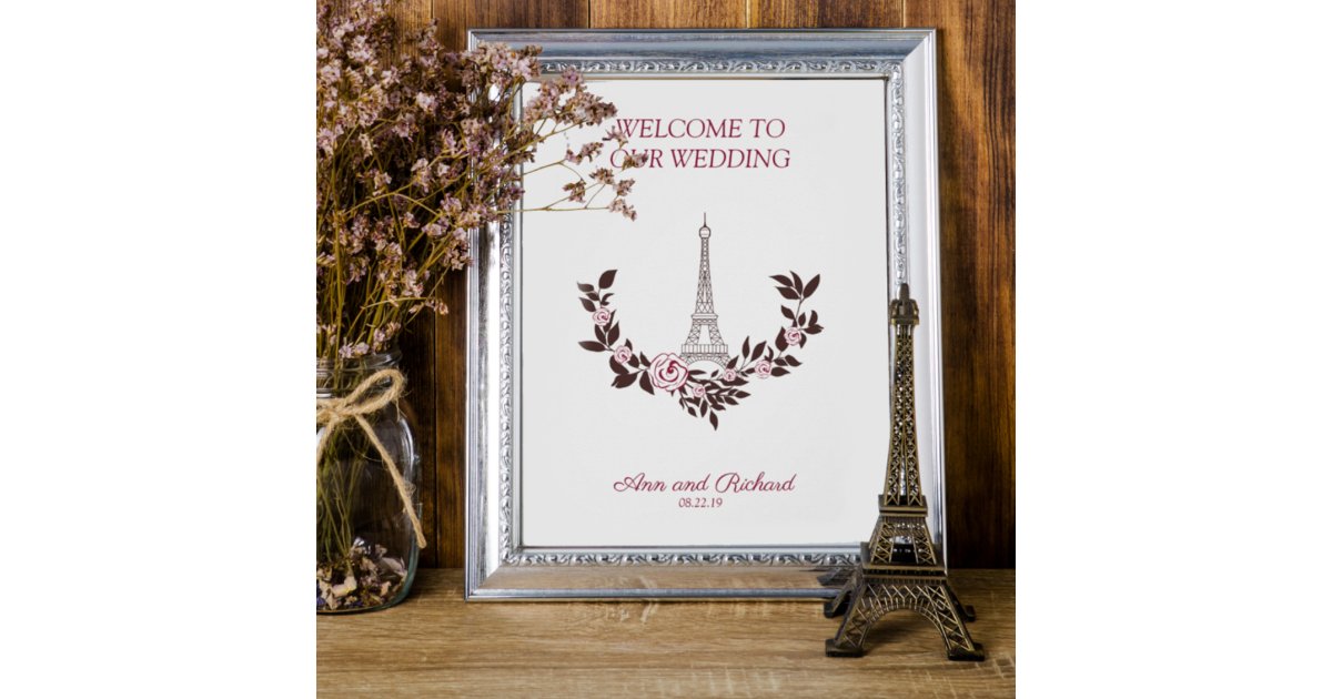 Welcome Guest Board Parisian Inspired Design Poster | Zazzle