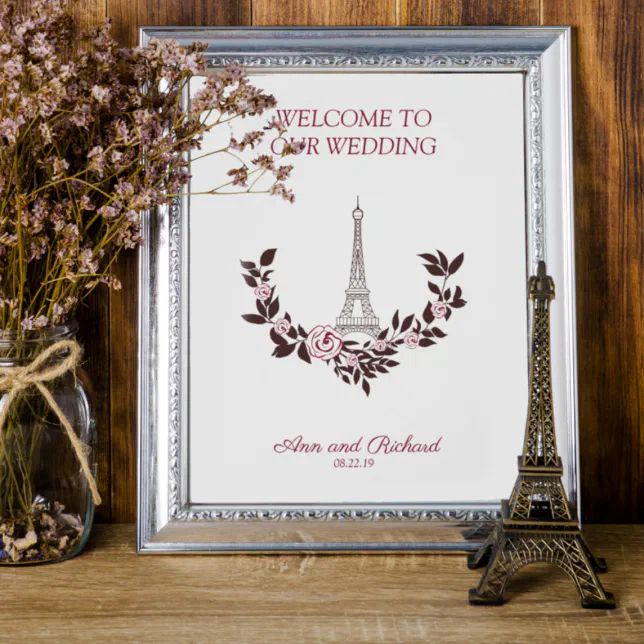 Welcome Guest Board Parisian Inspired Design Poster | Zazzle