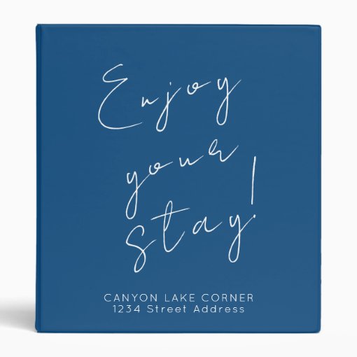Welcome Guest Information Blue 3 Ring Binder | Zazzle