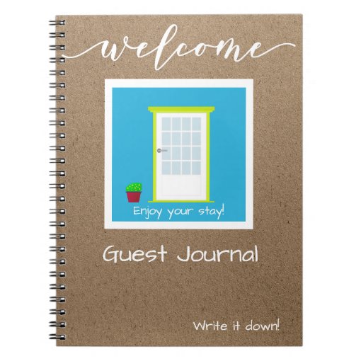 Welcome Holiday Vacation Home Guest Book Journal | Zazzle
