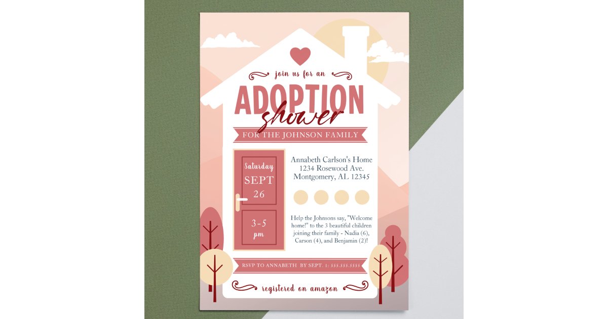 "Welcome Home" Adoption Child / Baby Shower Invitation | Zazzle