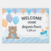 Welcome Home Baby Boy Cute Teddy Bear Yard Sign | Zazzle