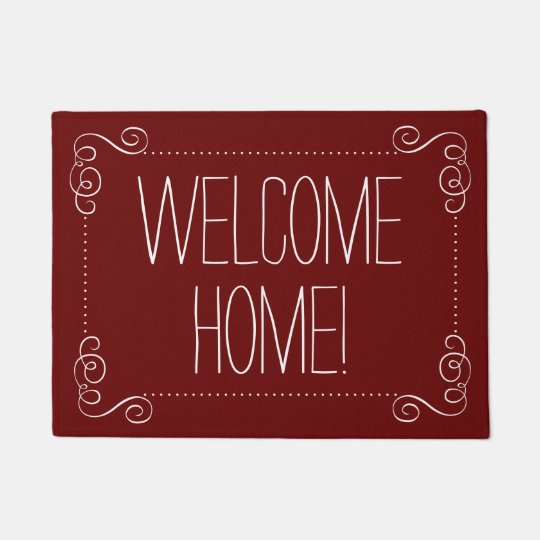 Welcome Home! Choose Your Color & Slogan Custom Doormat | Zazzle.com