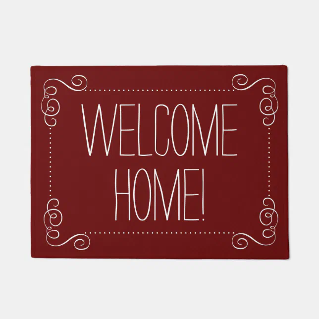 Welcome Home! Choose Your Color & Slogan Custom Doormat | Zazzle